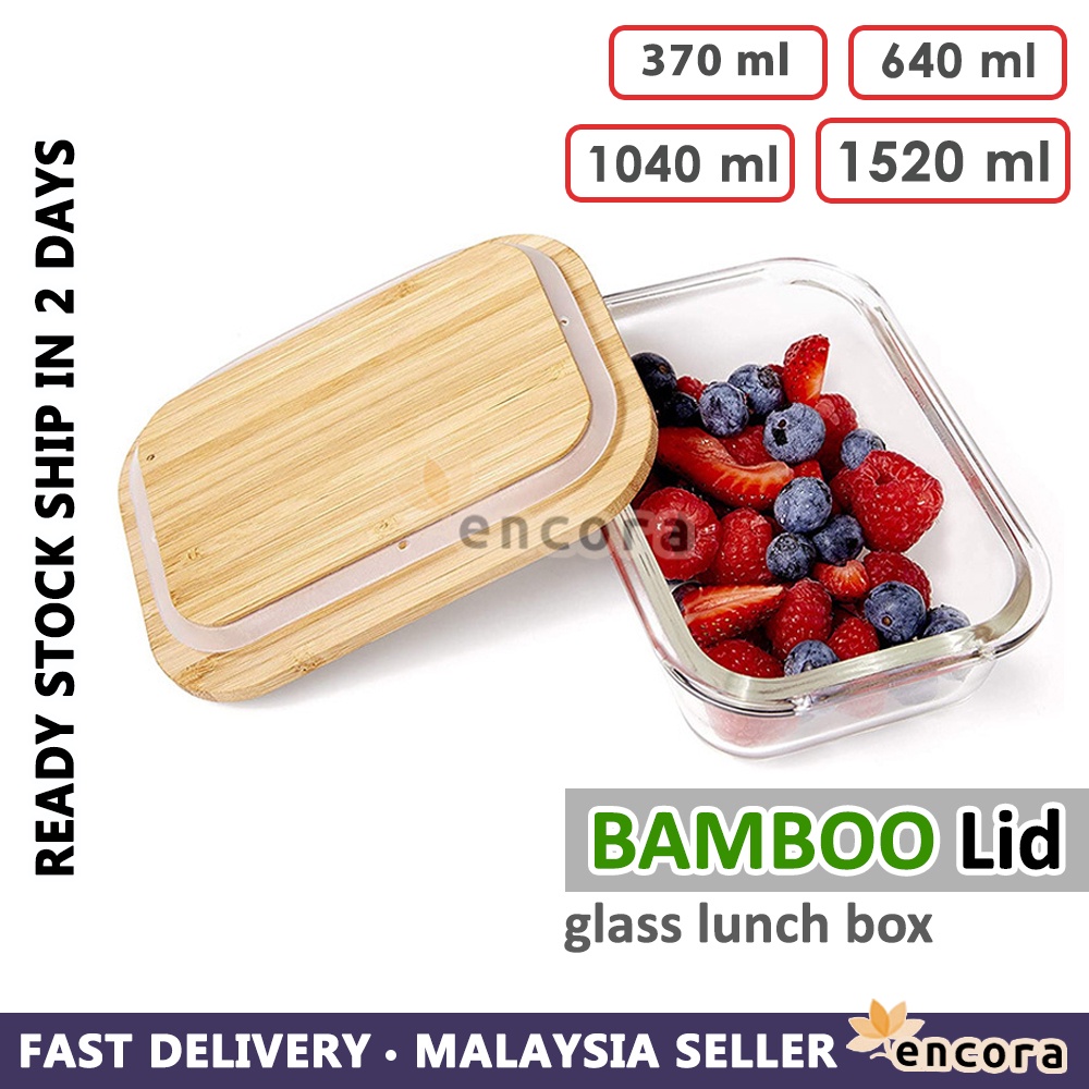 [1PC] Encora Airtight Glass Food Container Lunch Box Bekas Makanan Kaca ...