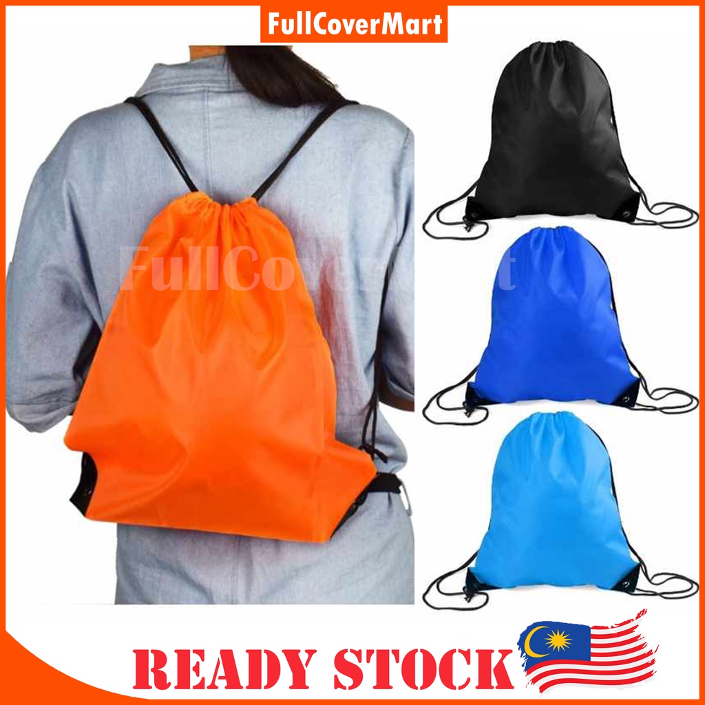 (BAG58) Polyester Drawstring Bag Double Dhoulder Bag Student Bag ...