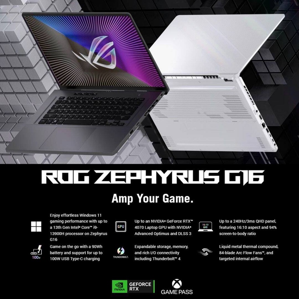 ASUS ROG Zephyrus G16 (GU603VU) i7-13620H/16GB/1TB SSD/16" QHD,240Hz ...