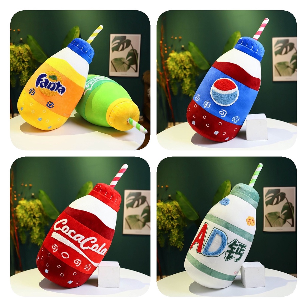 Hychumey 50cm Cartoon CocaCola Pespi Cola Sprite Fanta Plush Toys ...