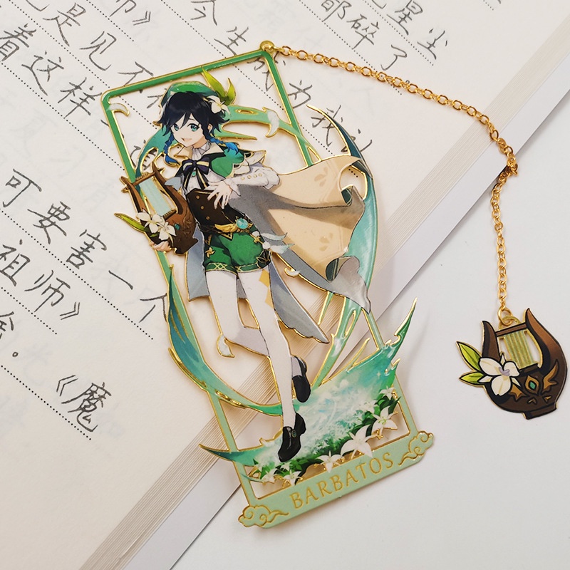 Genshin impact Metal bookmark Hutao Scaramouche Nahida Zhongli Anime ...