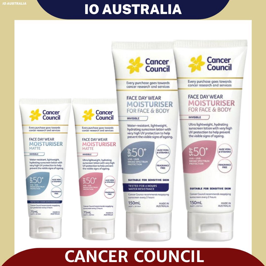 Cancer Council SPF 50+ Face & Body Moisturiser Sunscreen (with SPF ...