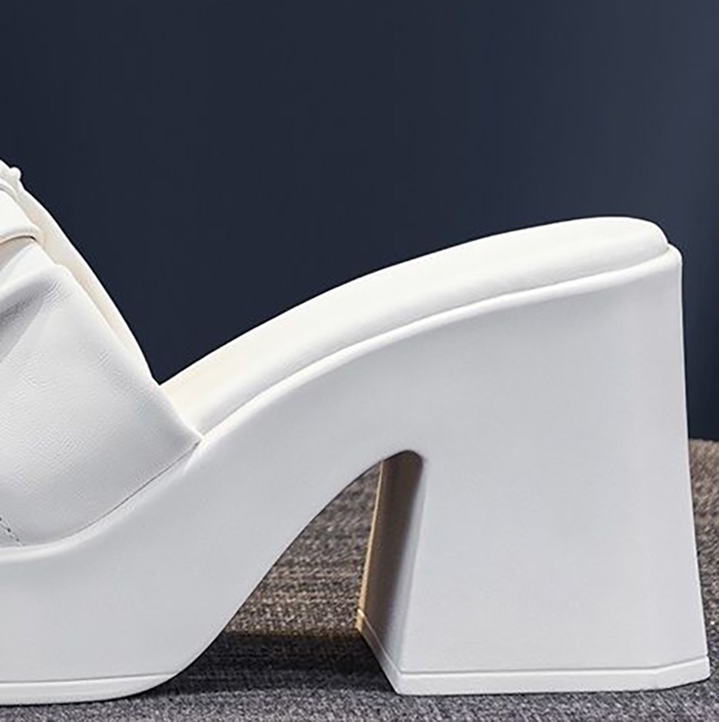 Women Heel Comfortable Thick-soled Square Toe Open-toe All-match ...