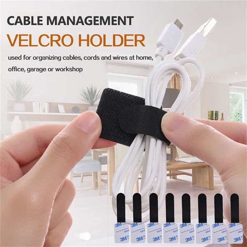 NEW Large Velcro Tape Cable Tie Wire Organizer Tidy Management Clips ...