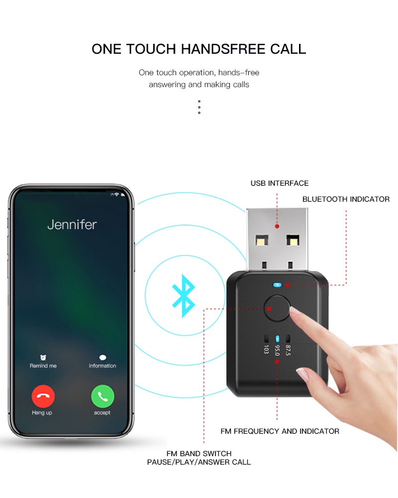 Mini USB Bluetooth-Compatible 5.3 FM01 FM02 Car Radio Fm Stereo ...