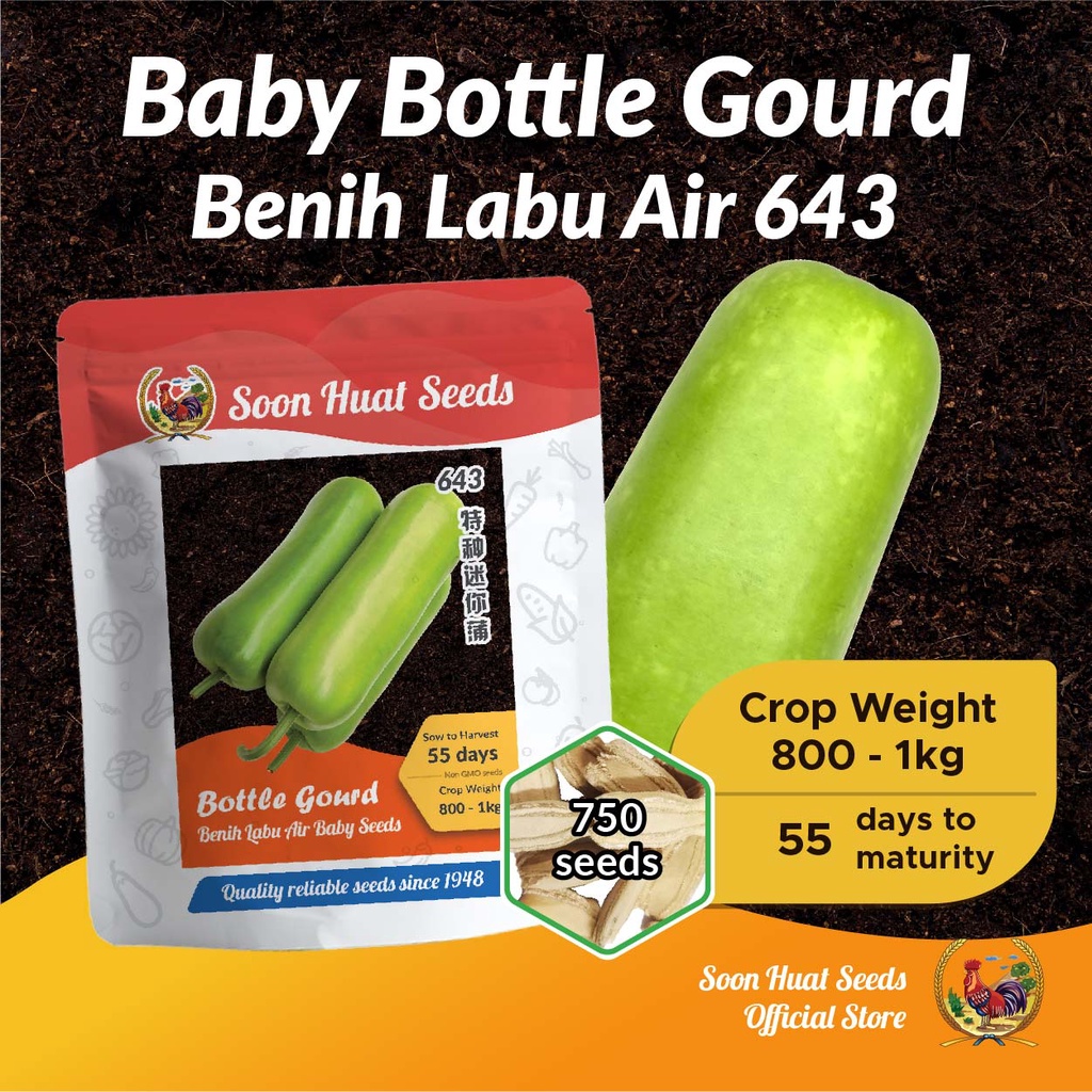 [100g] 643 Benih Laby Botol Baby Bottlegourd Soon Huat Seeds | Shopee ...