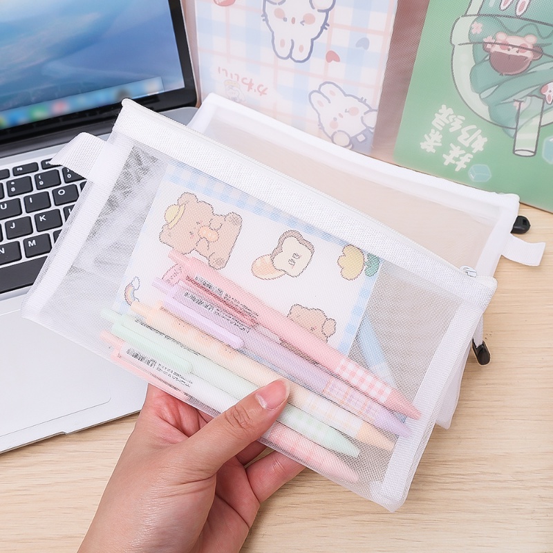 Large Capacity Gridding Zip Bag Textbook Test Stationery Storage Bag ...