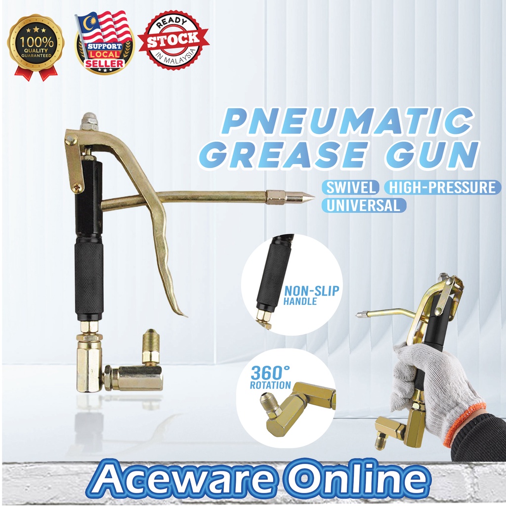 Pneumatic Grease Gun High Pressure Injector Hose Nozzle Air Manual ...