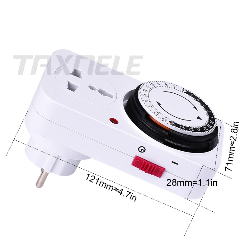 24 Hour Cyclic Timer Switch Universal Timing Socket Mechanical Timer 230VAC 3500W 16A EU US Plug ...
