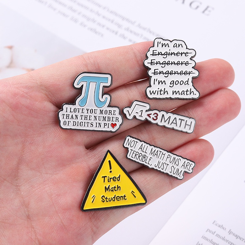 Discipline Math Enamel Pin Classic Letter Science Brooch Mathematics ...