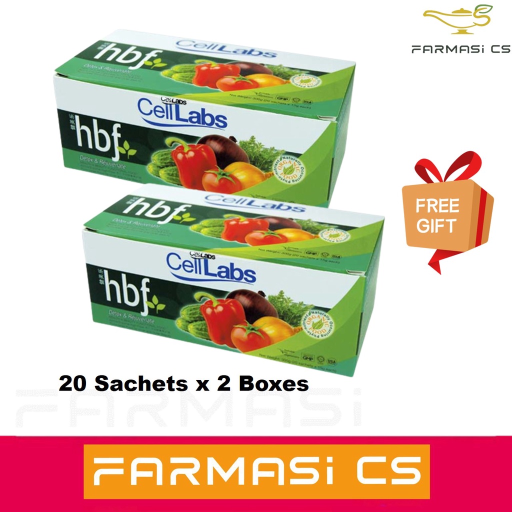 CellLabs HBF Detox & Rejuvenate 20 sachets x 2 Boxes (TWIN) + FREE GIFT ...