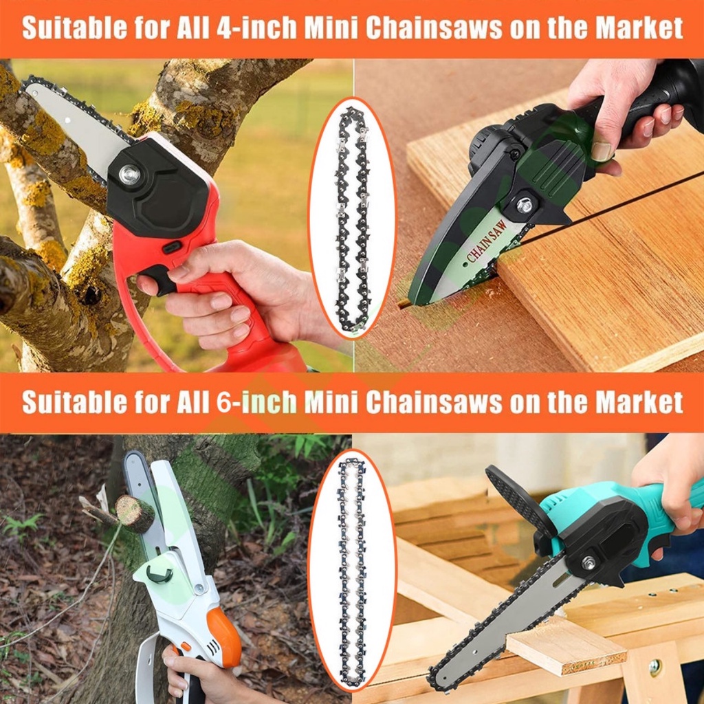 【24H Shipping】4"/6"/8"/12" Chain Only For Mini Cordless Chainsaw ...