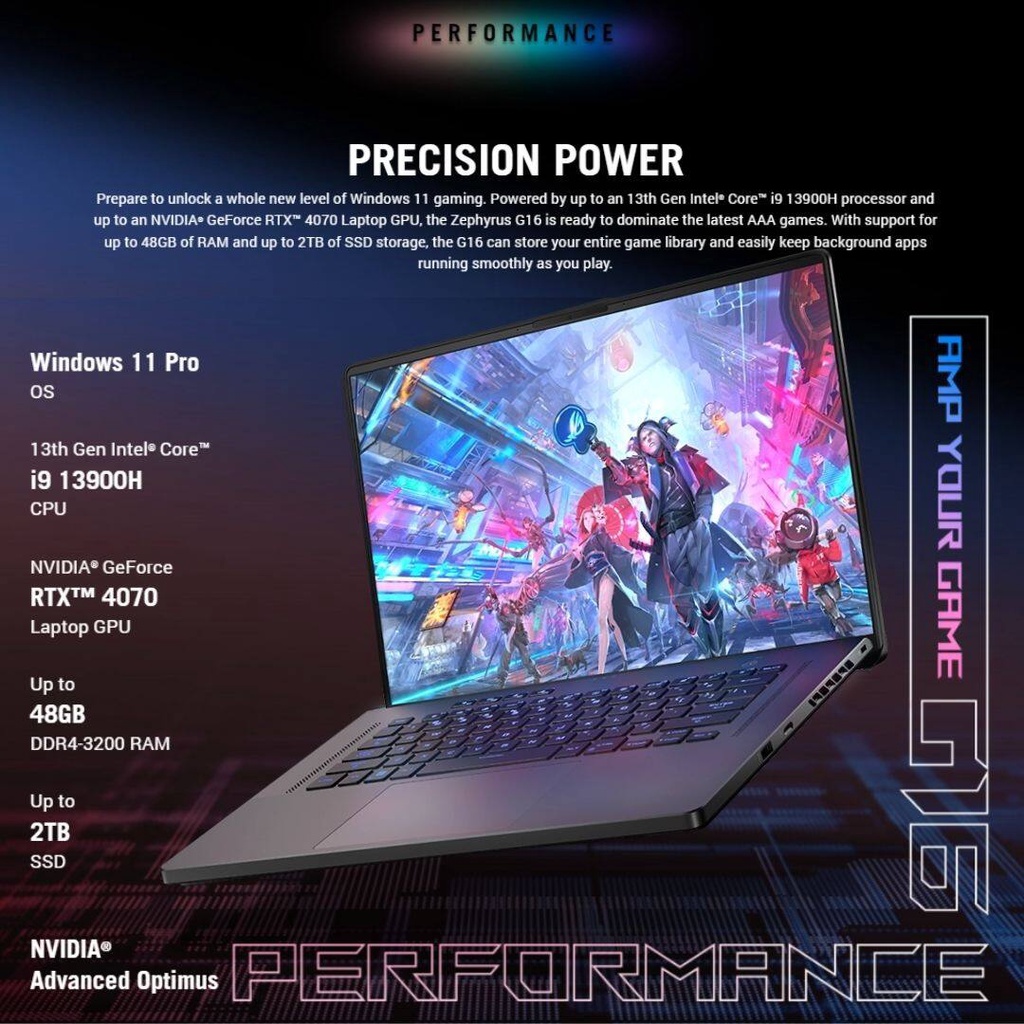 ASUS ROG Zephyrus G16 (GU603VU) i7-13620H/16GB/1TB SSD/16" QHD,240Hz ...