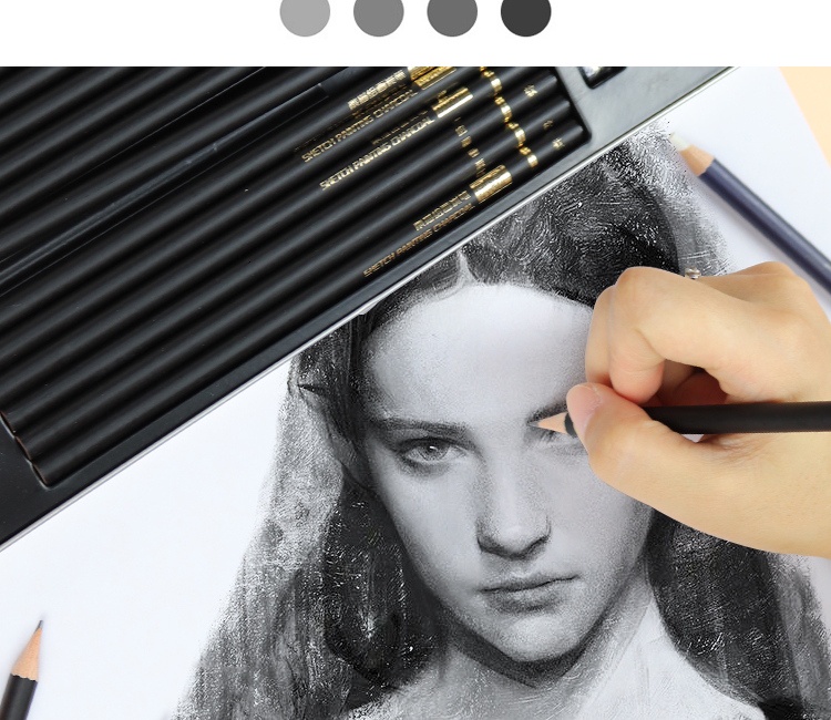 Angel Mark 29pcs Sketch Drawing Pencil Set 2H H HB 2B 4B 6B 8B 12B 14B ...