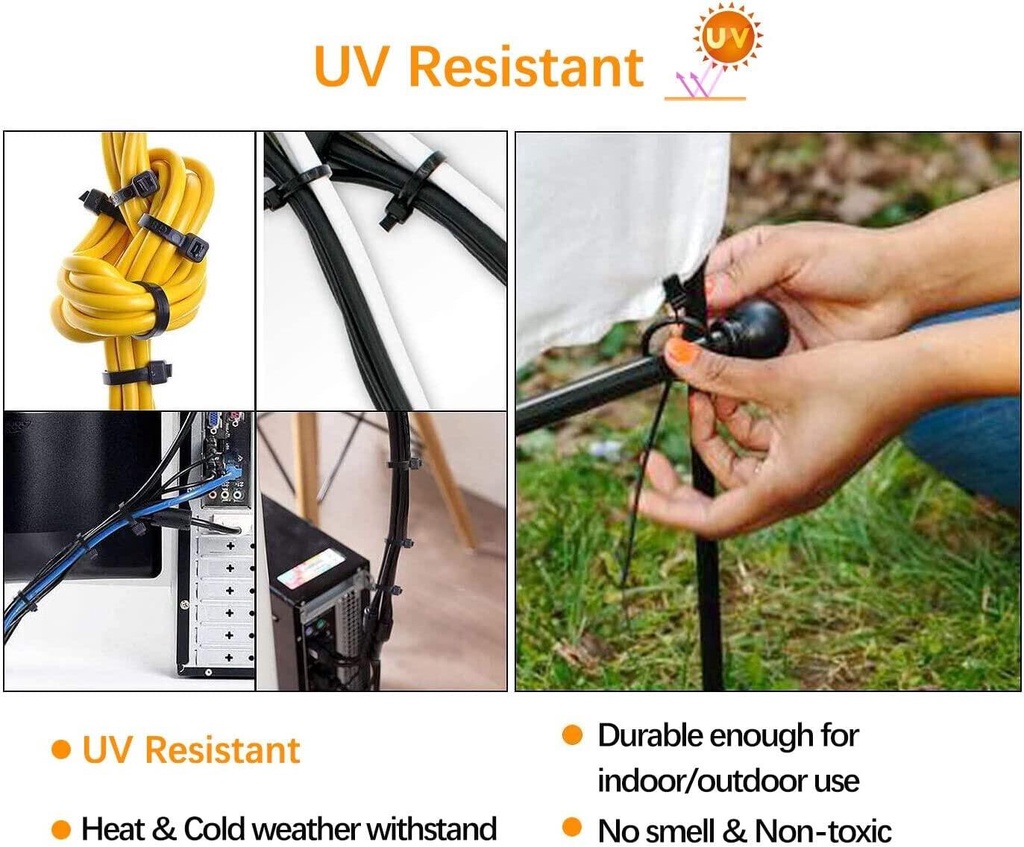 20 Pieces Reusable Zip Ties Heavy Duty No Hurt Removable Cable Ties ...