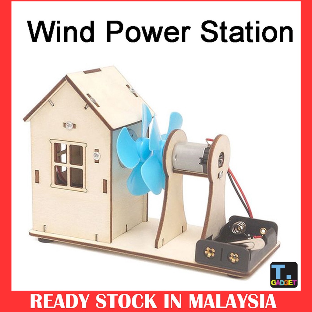 DIY Wooden Wind Power Station Science Experiment Technology Electric ...
