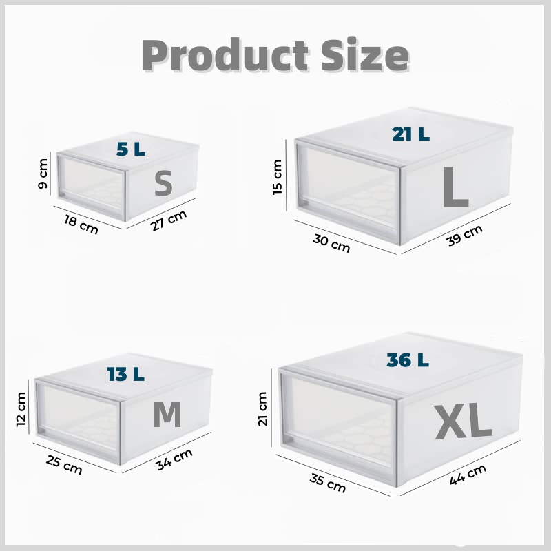 【i.Rumah】5L Stackable Storage Box Multipurpose Plastic Wardrobe Drawer ...
