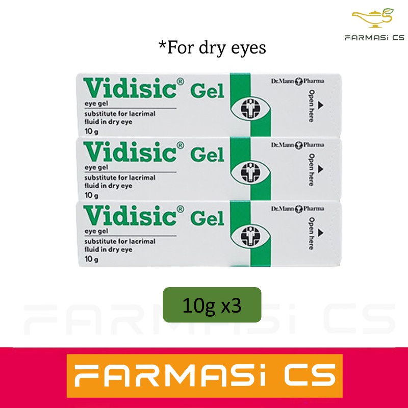 Vidisic Eye Gel 10g x 3 Tubes (TRIPLE) EXP:05/2027 [ For Dry Eyes Lacriminal Fluid Substitute ...