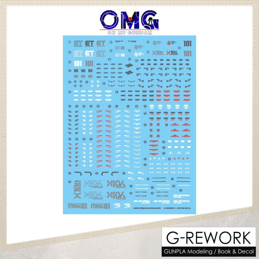 G-Rework MGSD Freedom Gundam Water Decal CD-MS01 MG Freedom SD Freedom ...