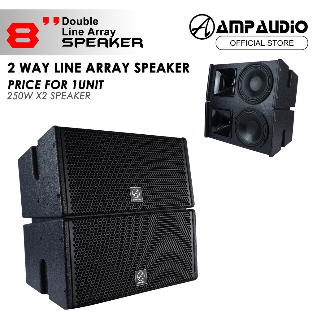 AmpAudio Double Line Array Speaker Passive Line Array 8 inch 250W x2 | Shopee Malaysia