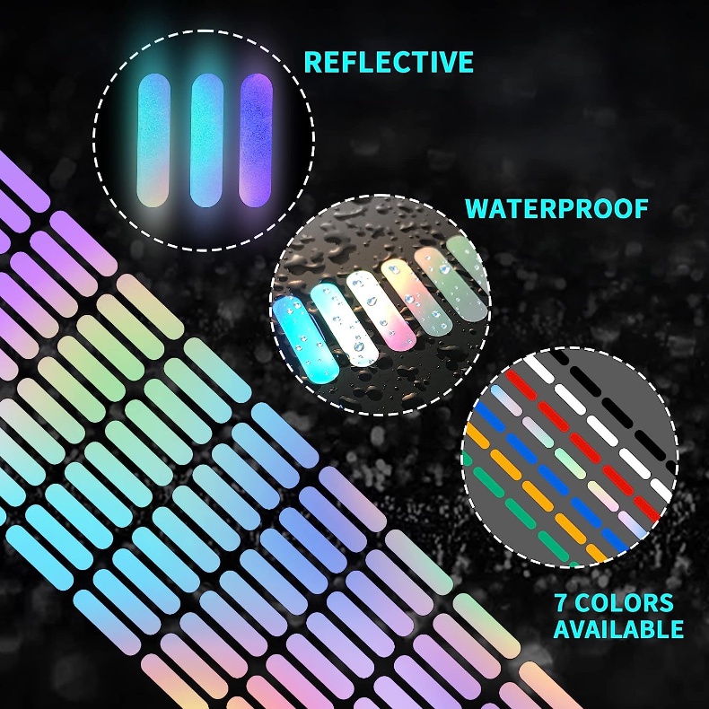 60cm Laser Color Dashed Line Car Sticker / Scooter Reflective Body ...