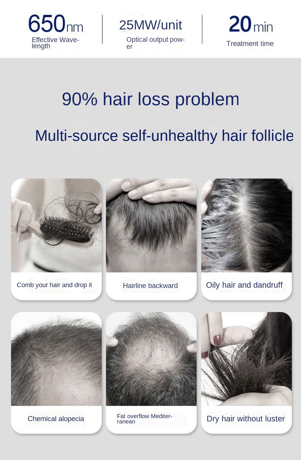 [Ready Stock] Infrared Hair Growth Instrument Red and Blue Light Hair ...