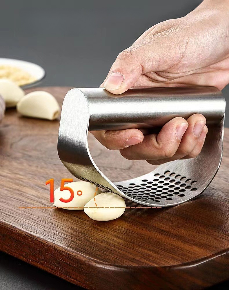 LH Garlic Rocker Tool Stainless Steel, Manual Garlic Chopper Garlic ...