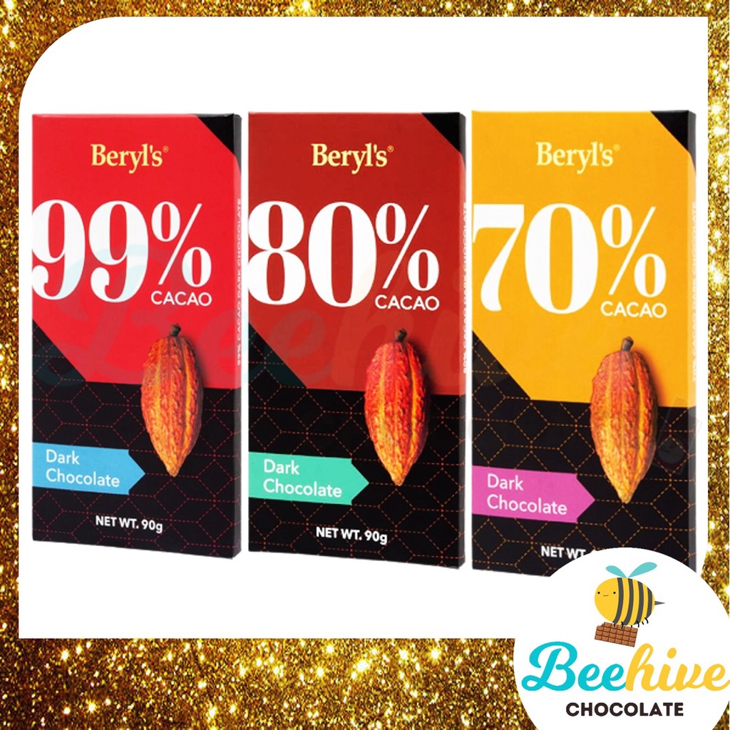 Beryls No Sugar Added 70% 80% 99% Dark Chocolate 90g | Shopee Malaysia