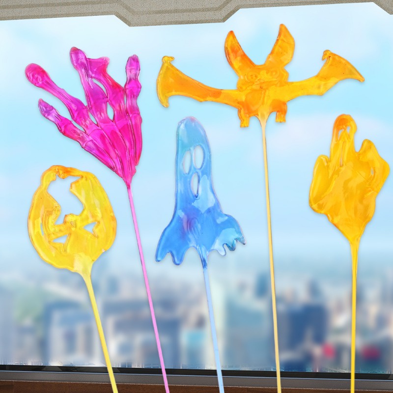 Halloween Stretchy Sticky Toys / Bat Ghost Pumpkin Elastic Sticky Hands ...