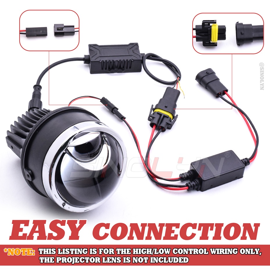 Relay Harness Control Cable Wire For H11 High Low Beam Bi-LED Bi-Xenon ...