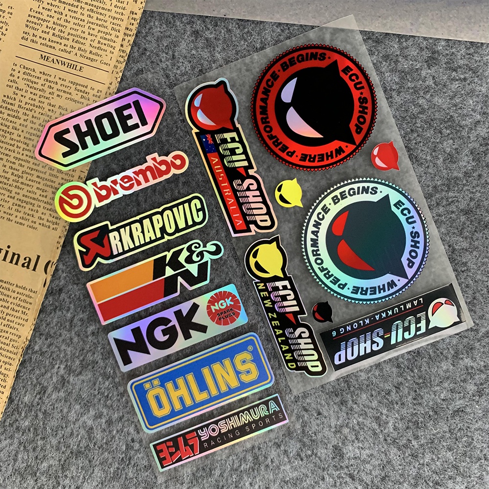 For YAMAHA 2PC/SET Laser Radium SHOEI ECU SHOP Moto Stickers Sponsor ...