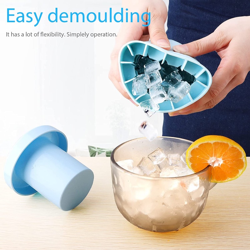Silicone Ice Bucket Cup Mold Round Cylinder Ice Cube Making Mould ...