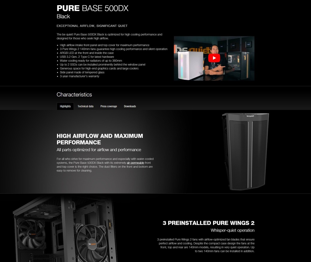 BE-QUIET PURE BASE 500DX BLACK / WHITE ATX PC CASING | Shopee Malaysia