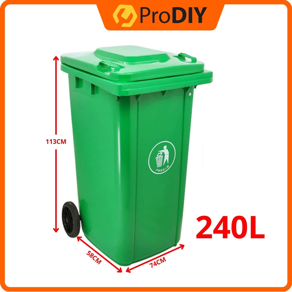 Tong Sampah Besar Bertutup 240L | 120L Indoor & Outdoor Heavy Duty ...