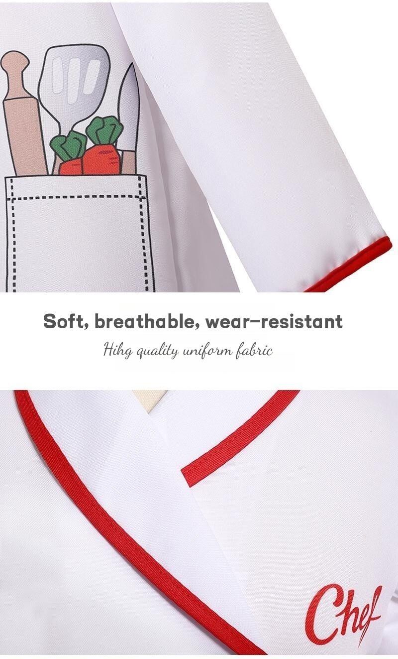 Kid Boys Girls Chef Cosplay Costume Children Kitchen Restaurant Role ...