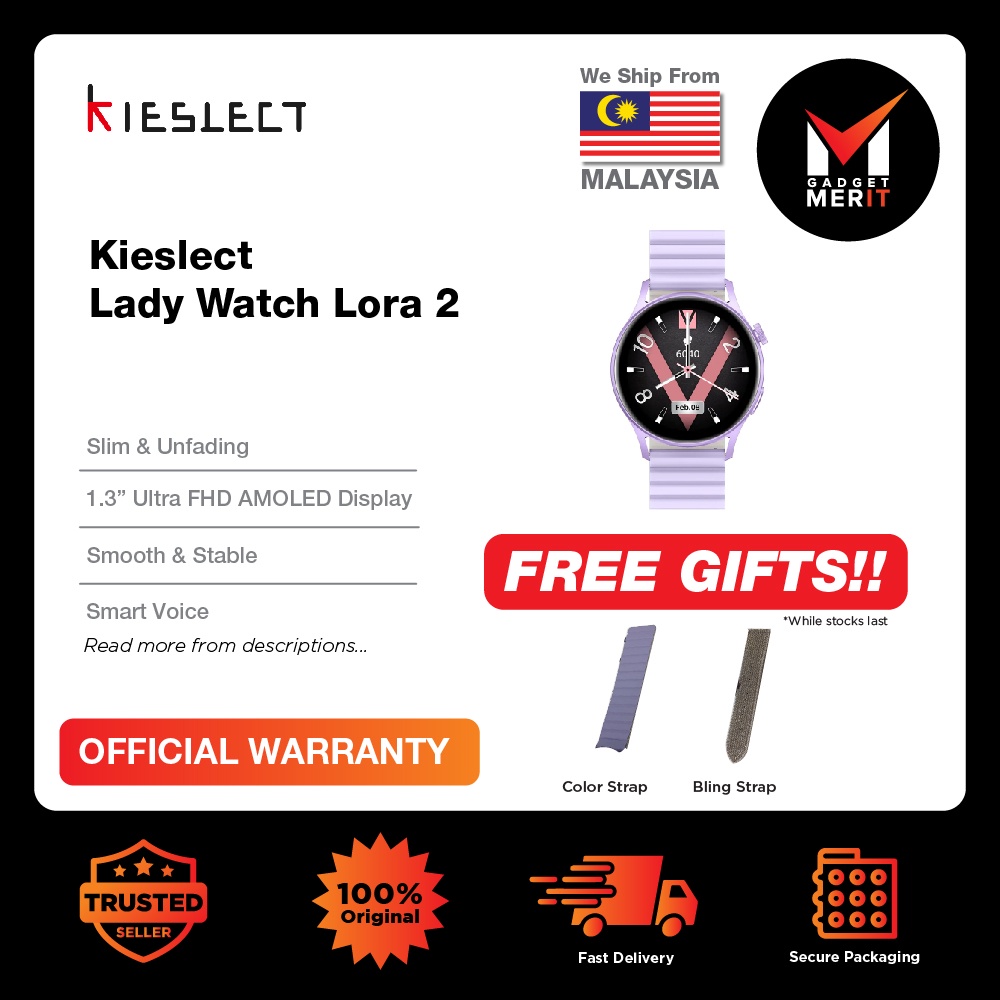 Kieslect Lady Watch Lora 2 Smartwatch | 1.30" Ultra HD AMOLED Display ...