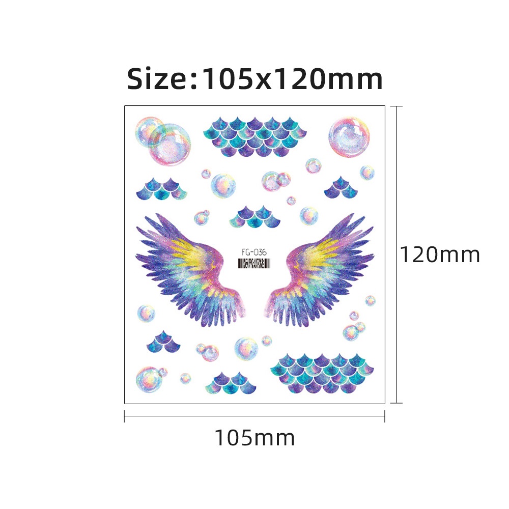 Waterproof Glitter Butterfly Tattoo Sticker Gradient Butterfly Face ...