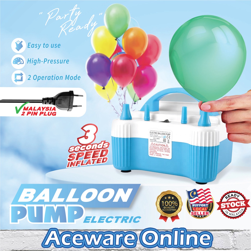 Balloon Pump Electric Birthday Party Baloon Blower Inflator Air Pump ...