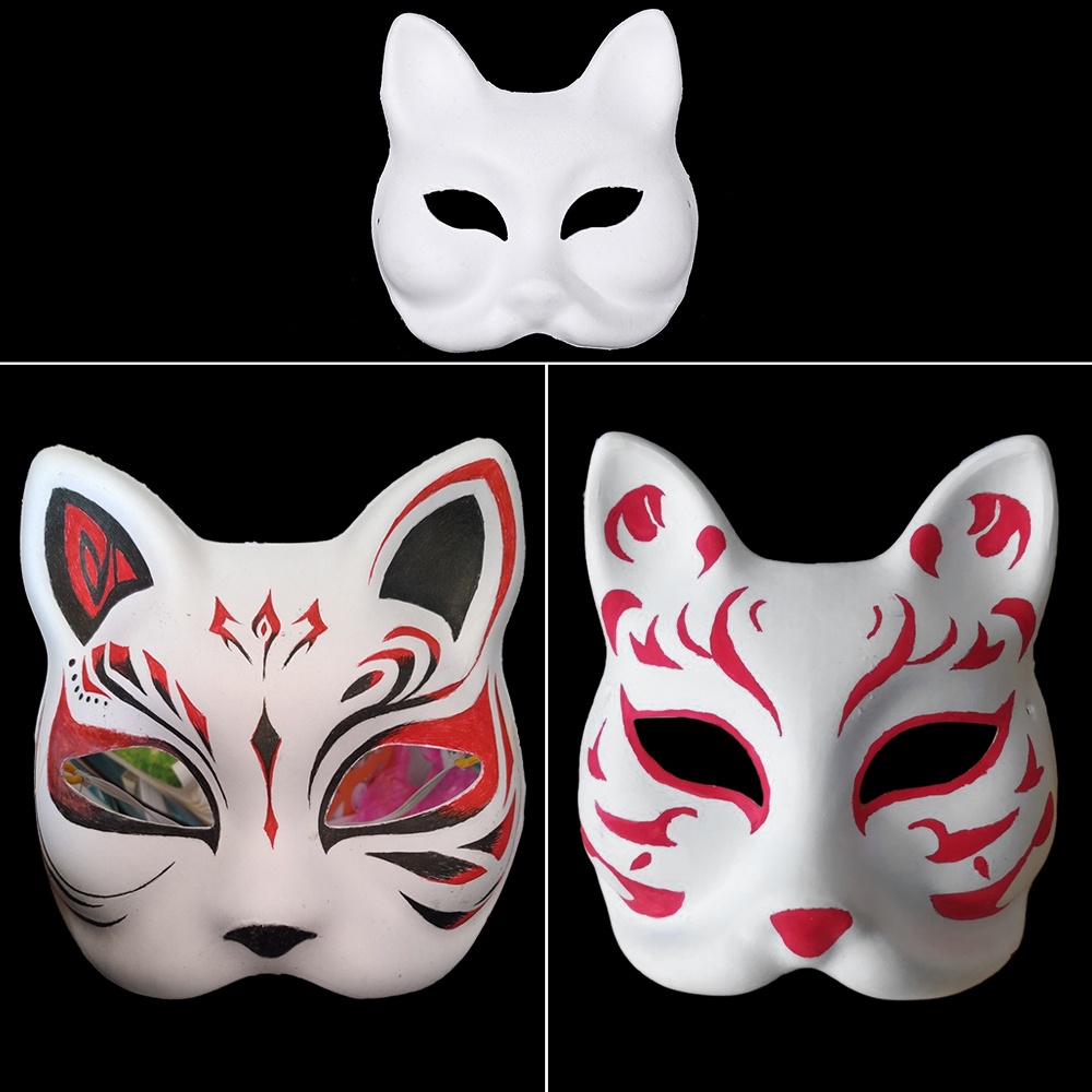 Face Paintable Full Face White Masks Paper DIY Party Masks Props Hand ...