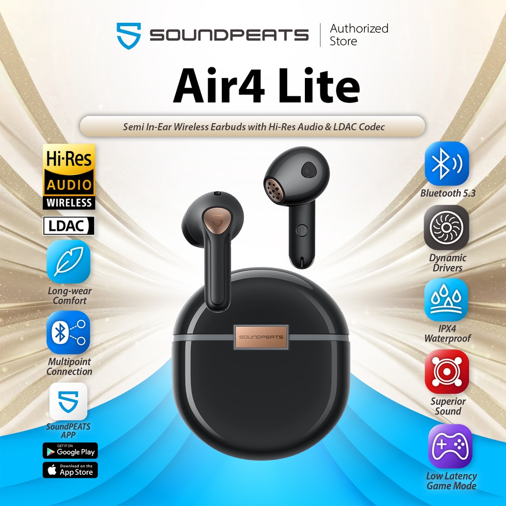 SoundPEATS Air 4 Lite Bluetooth 5.3 Hi-Res Audio , LDAC Codec True ...