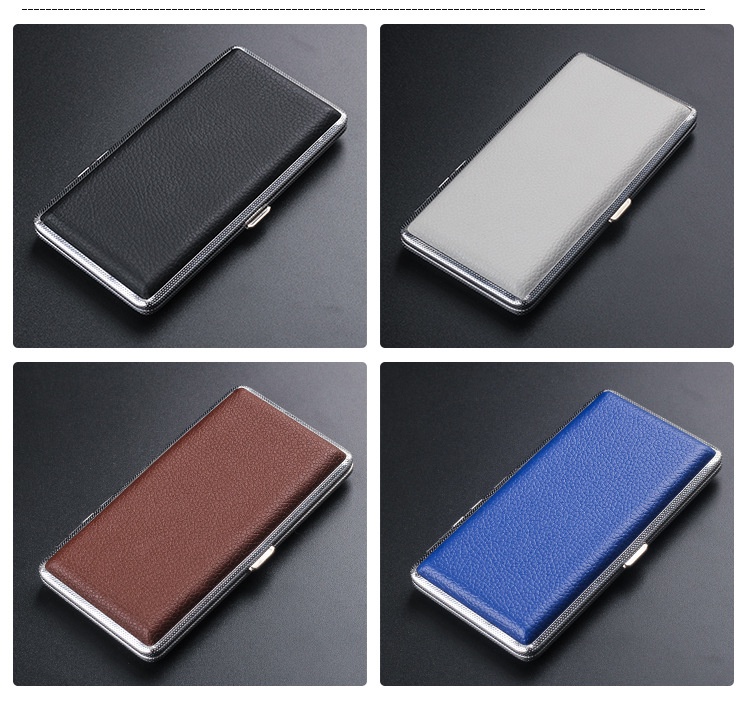 High-end Leather Storage Box Extra Long Cigarette Case Extra Large PU ...