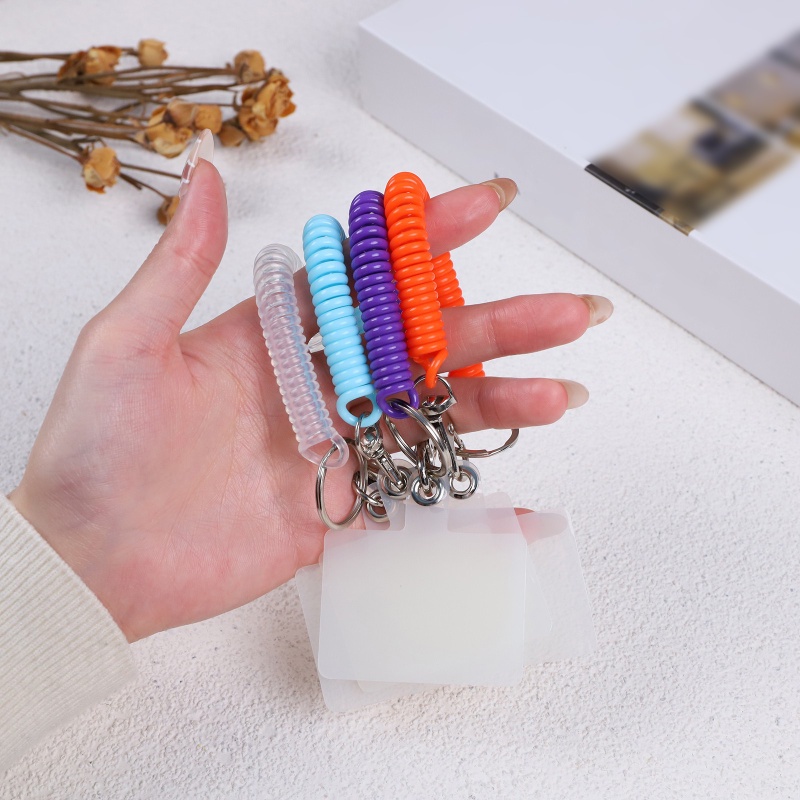 For Keys Wallet Car Key Clasp Hook Spiral Retractable Spring Mobile ...