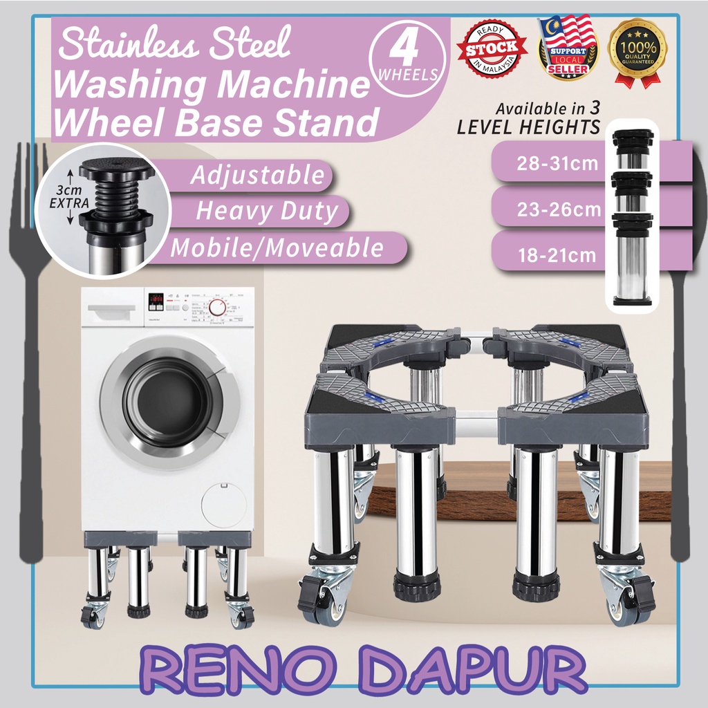 Stainless Steel Washing Machine Wheel Base Stand Bracket Rack ...