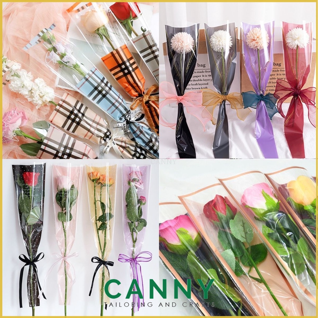 (50pcs) Transparent Single Flower Plastic Love Dot / Checkers Triangle ...