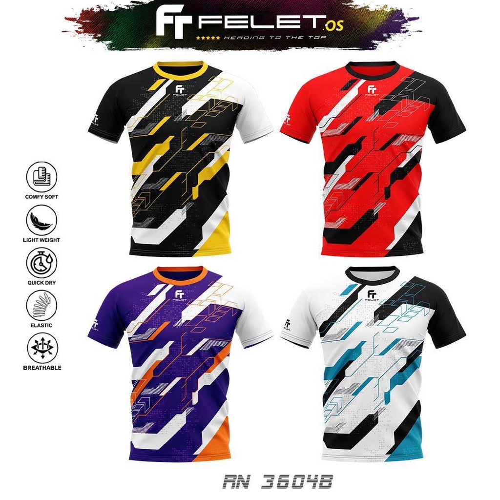 Felet RN-3604 Badminton Shirt Jersey Microfiber Baju Badminton T-Shirt ...