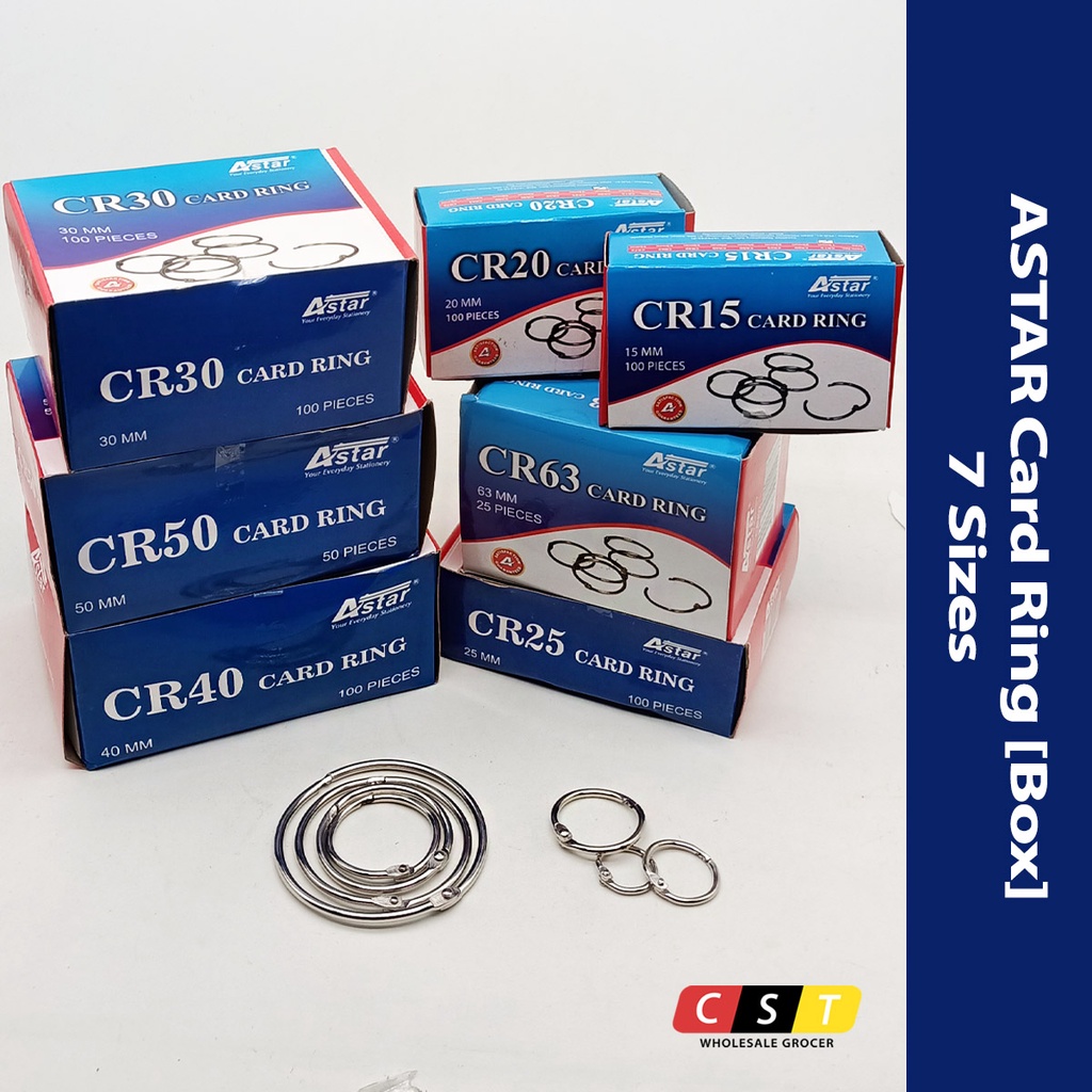 ASTAR Card Ring [Box] 7 Sizes [15mm,20mm,25mm,30mm,40mm,50mm,63mm ...