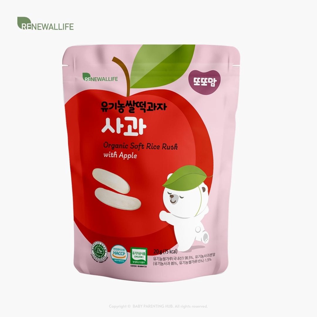 Renewallife DDODDOMAM (Exp 07/08/2025) Apple Organic Rice Rusk 20grams ...
