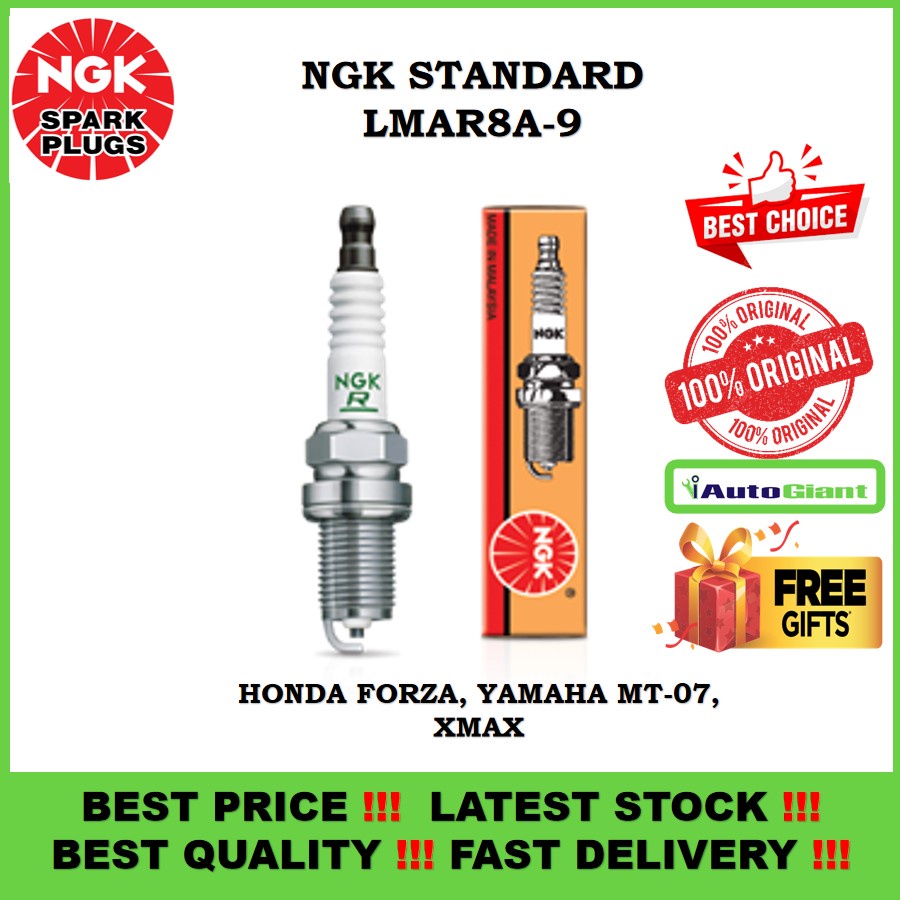 NGK SPARK PLUG LMAR8A-9 , (1PC) BOX, HONDA FORZA (NSS 300), YAMAHA MT ...