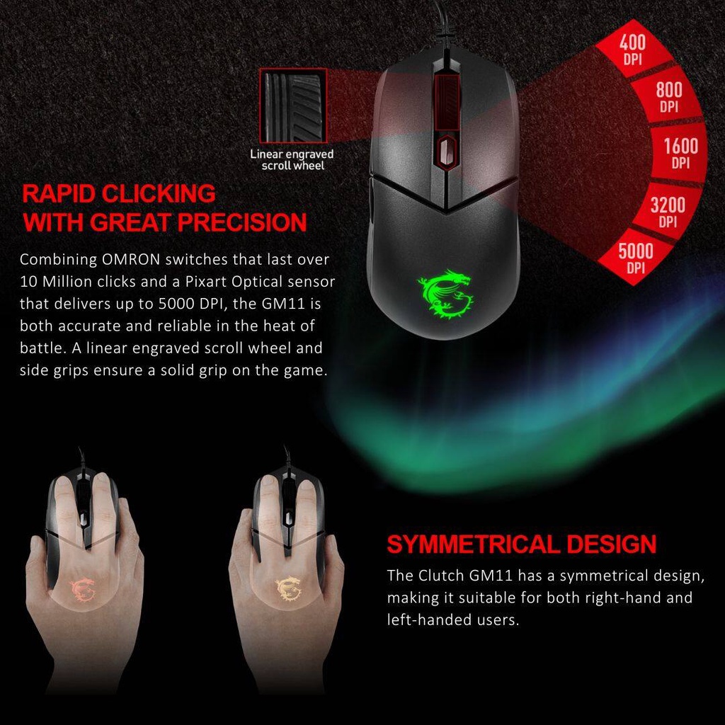 MSI CLUTCH GM11 Gaming Mouse | Shopee Malaysia
