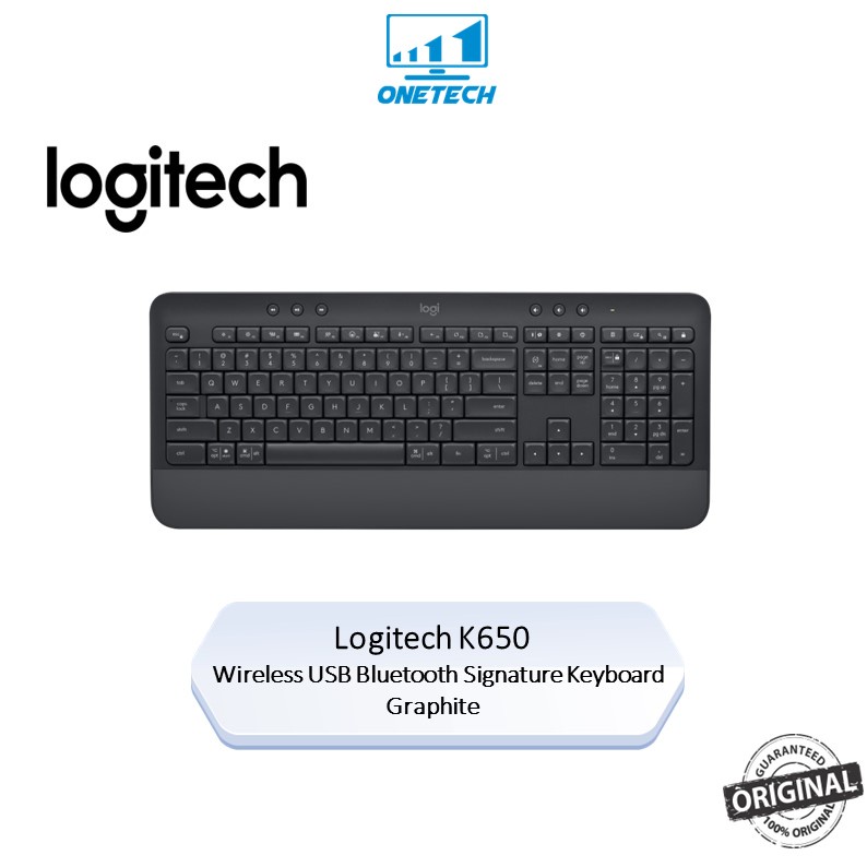 Logitech K650 Wireless Usb Bluetooth Signature Keyboard (Wrist Rest ...